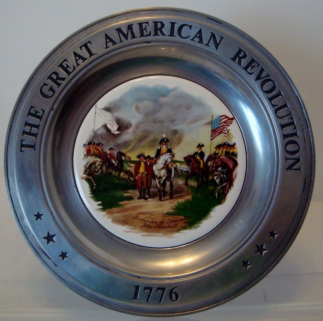 The Great American Revolution Pewter and Porcelain Bicentennial Plates ...