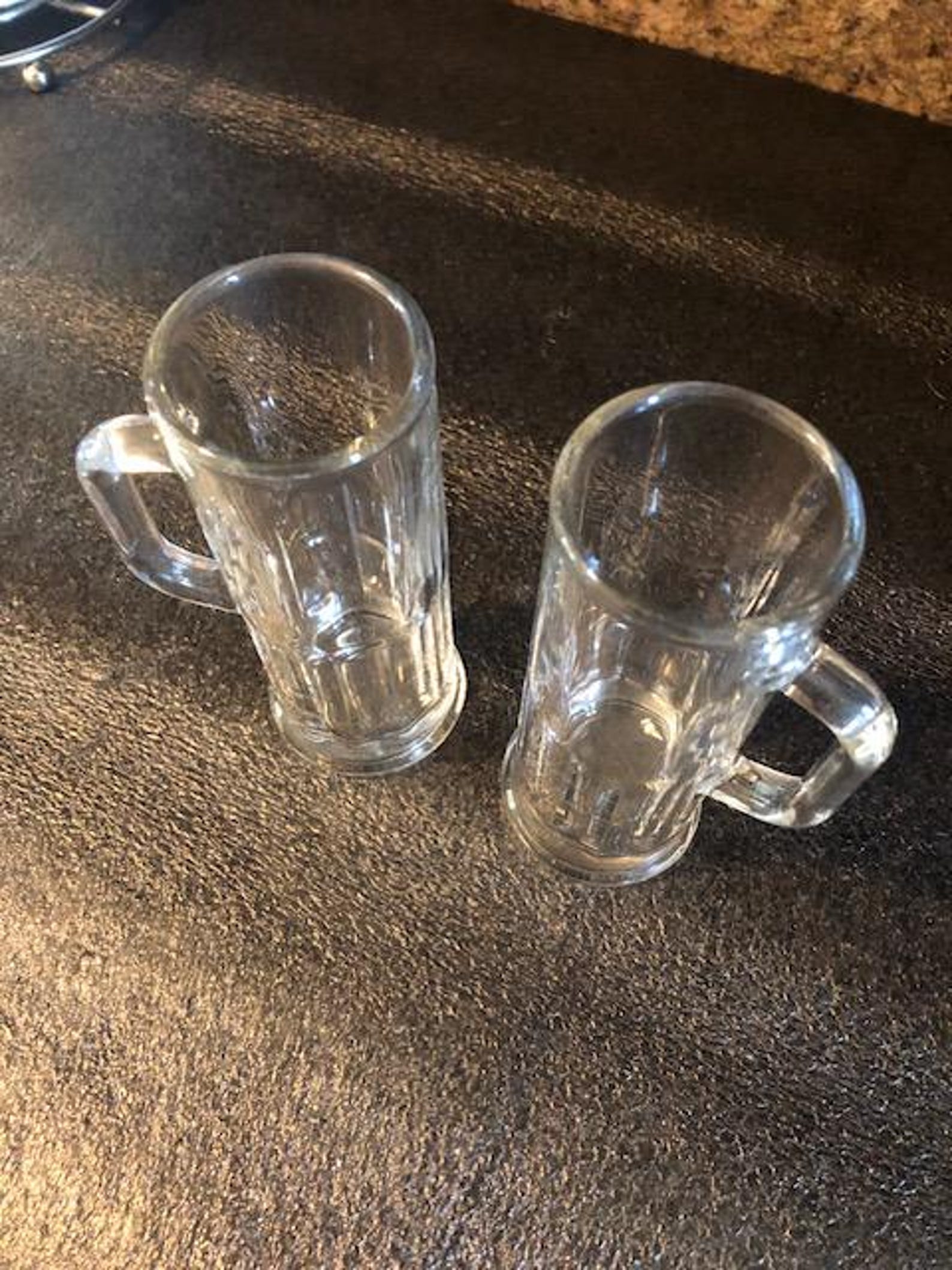 Set of 2 Tall Beaker Shot Glasses Triple Shot Height W Handles Clear ...