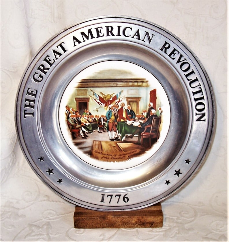 The Great American Revolution Pewter and Porcelain Bicentennial Plates ...