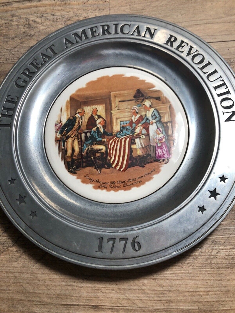 The Great American Revolution Pewter and Porcelain Bicentennial Plates ...