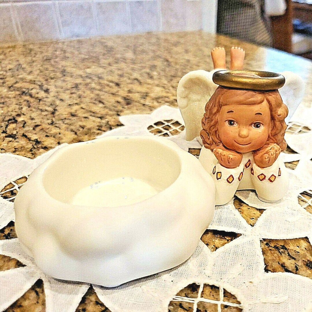 Partylite Little Angel Girl Ceramic Votive or Tealite Candle Holder New ...