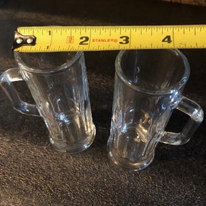Set of 2 Tall Beaker Shot Glasses Triple Shot Height W Handles Clear ...