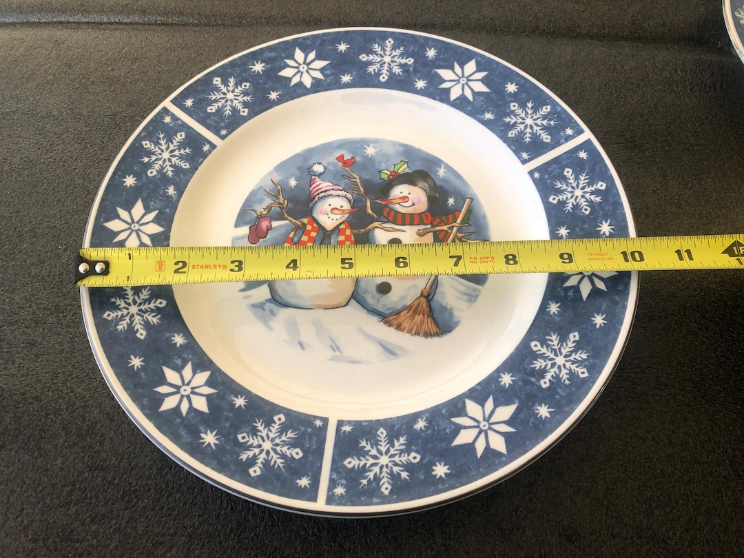 Crofton Holiday Snowman Dinner Set Dinner Plates Salad Plates Salt ...