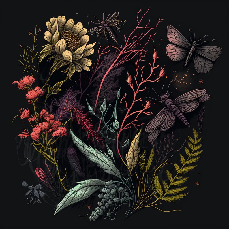 Midjourney Prompt to Create Flower and Insect - Etsy