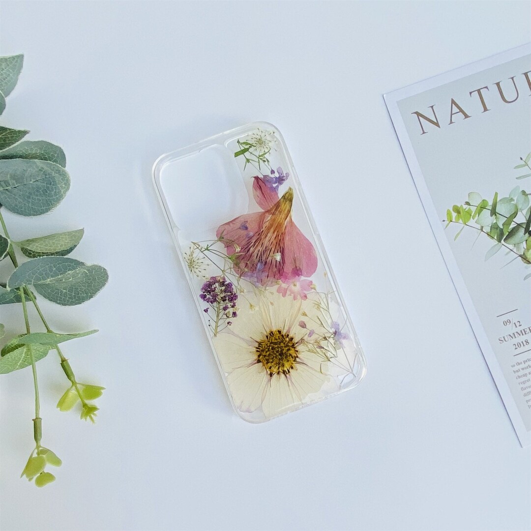 White Gesang Purple Narcissus Pressed Flower Phone Case for - Etsy