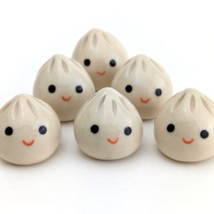 Cute Handmade Ceramic Dumplings, Set of 2. Happy Soup Dumplings. Foodie ...