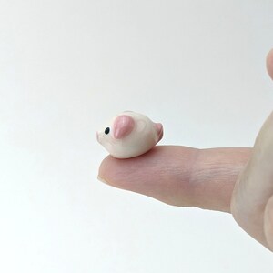Cute Handmade Mini Ceramic Pig Figurine. Unique Desk Buddy. Terrarium ...