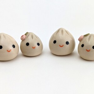 Two Cute Handmade Ceramic Dumplings - One With Flower. Happy Soup ...