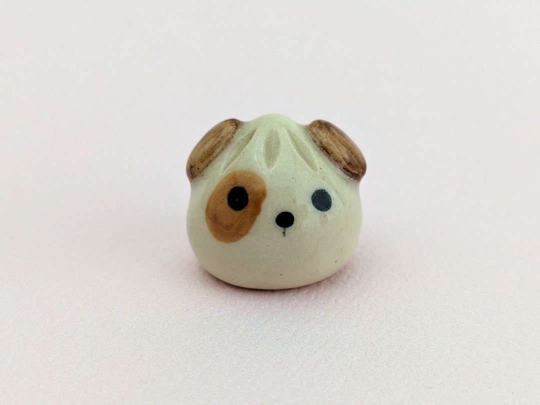 Cute Handmade Ceramic Dumpling Dog. Happy Soup Dumpling Puppy. Pet ...