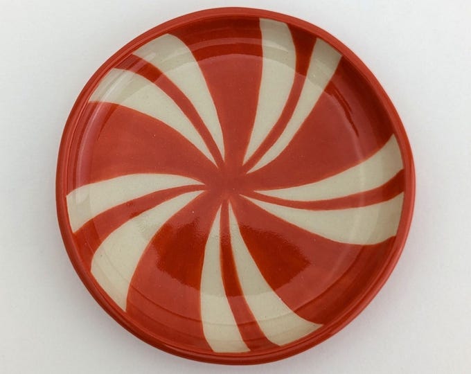 Handmade Ceramic Peppermint Plate. Cute Candy Trinket Dish. Jewelry ...