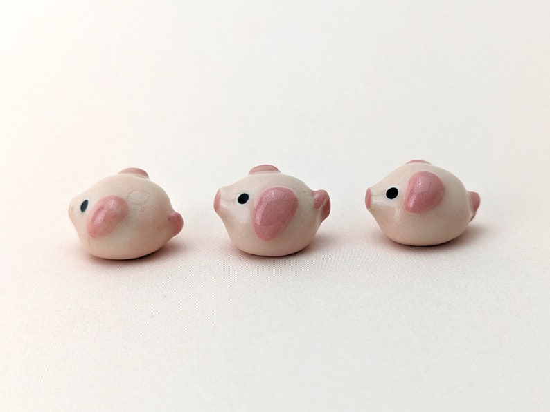 Cute Handmade Mini Ceramic Pig Figurine. Unique Desk Buddy. Terrarium ...