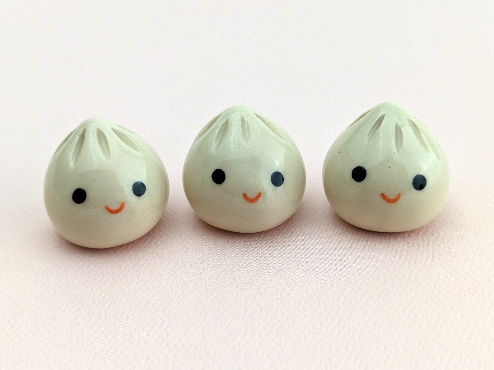 Cute Handmade Ceramic Dumpling. Happy Soup Dumpling. Adorable Gyoza ...