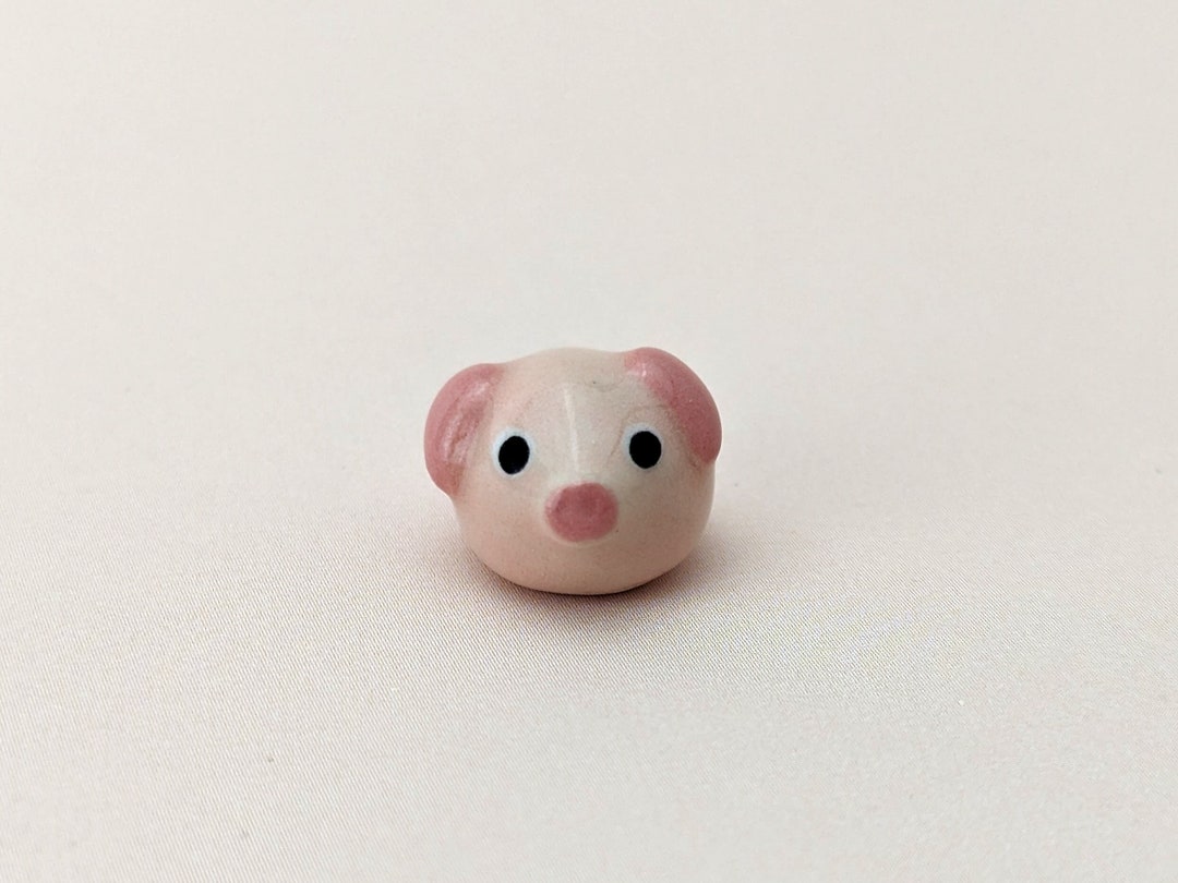 Cute Handmade Mini Ceramic Pig Figurine. Unique Desk Buddy. Terrarium ...