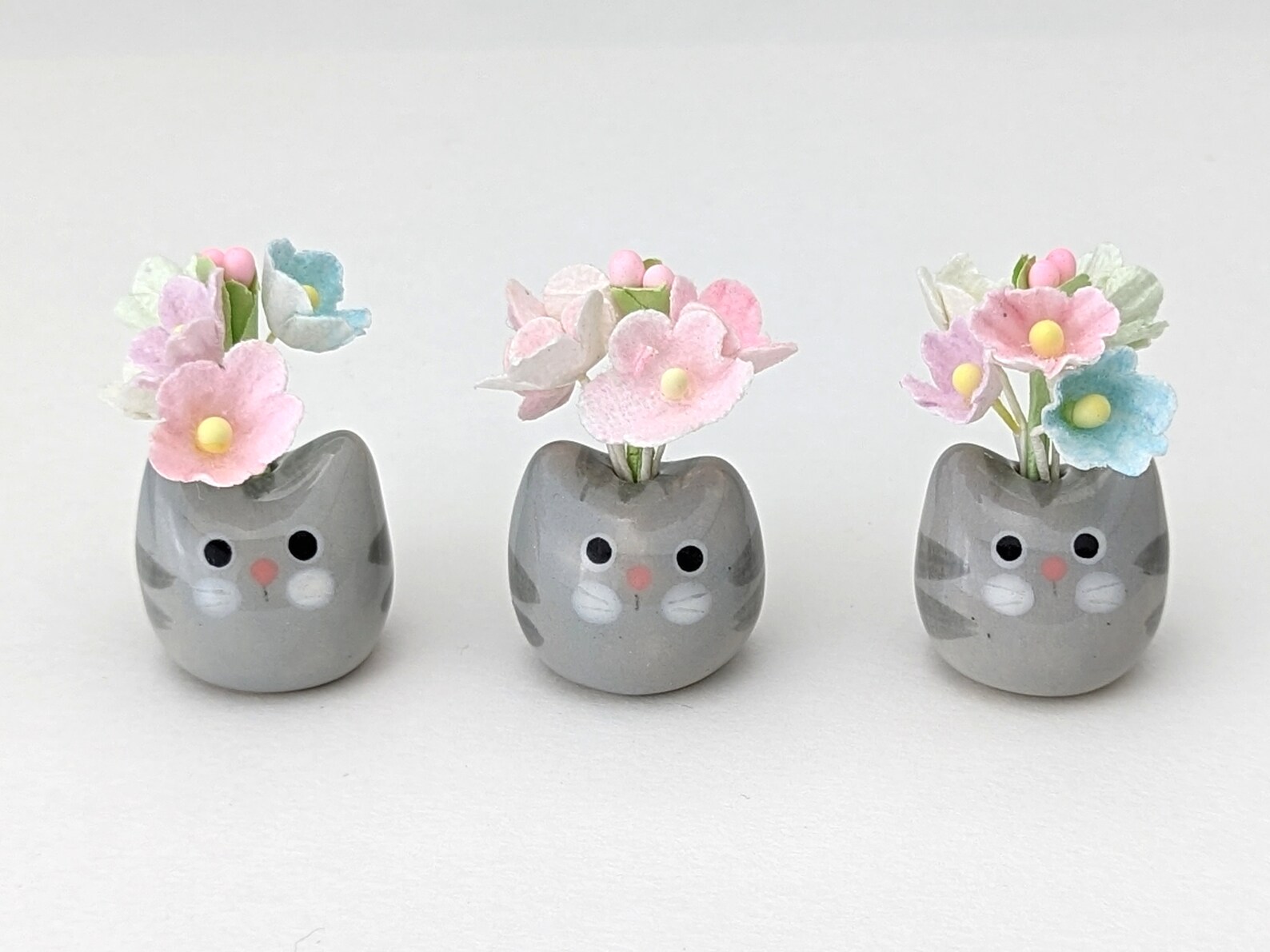 Cute Handmade Ceramic Cat Vase. Tiny Kitty Vase. Adorable Cat Figurine ...