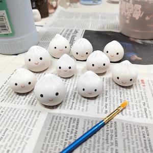 Cute Handmade Ceramic Dumpling. Happy Soup Dumpling. Adorable Gyoza ...