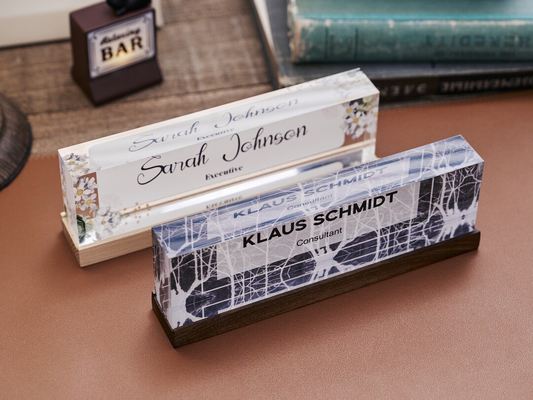 Personalized Name Plate With Wooden Base, Name Plate Sign, Graduation ...