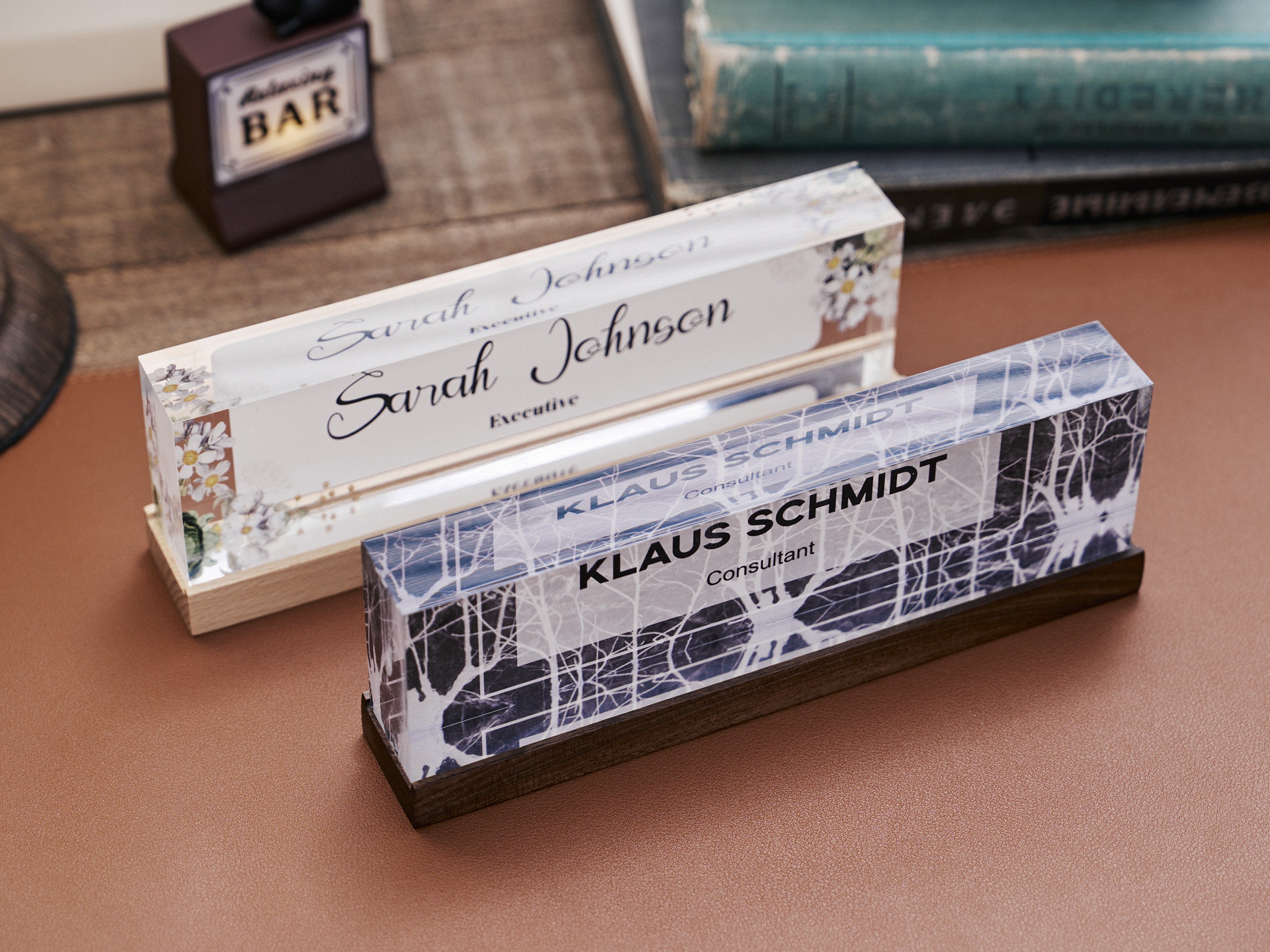 Personalized Name Plate With Wooden Base, Name Plate Sign, Graduation ...