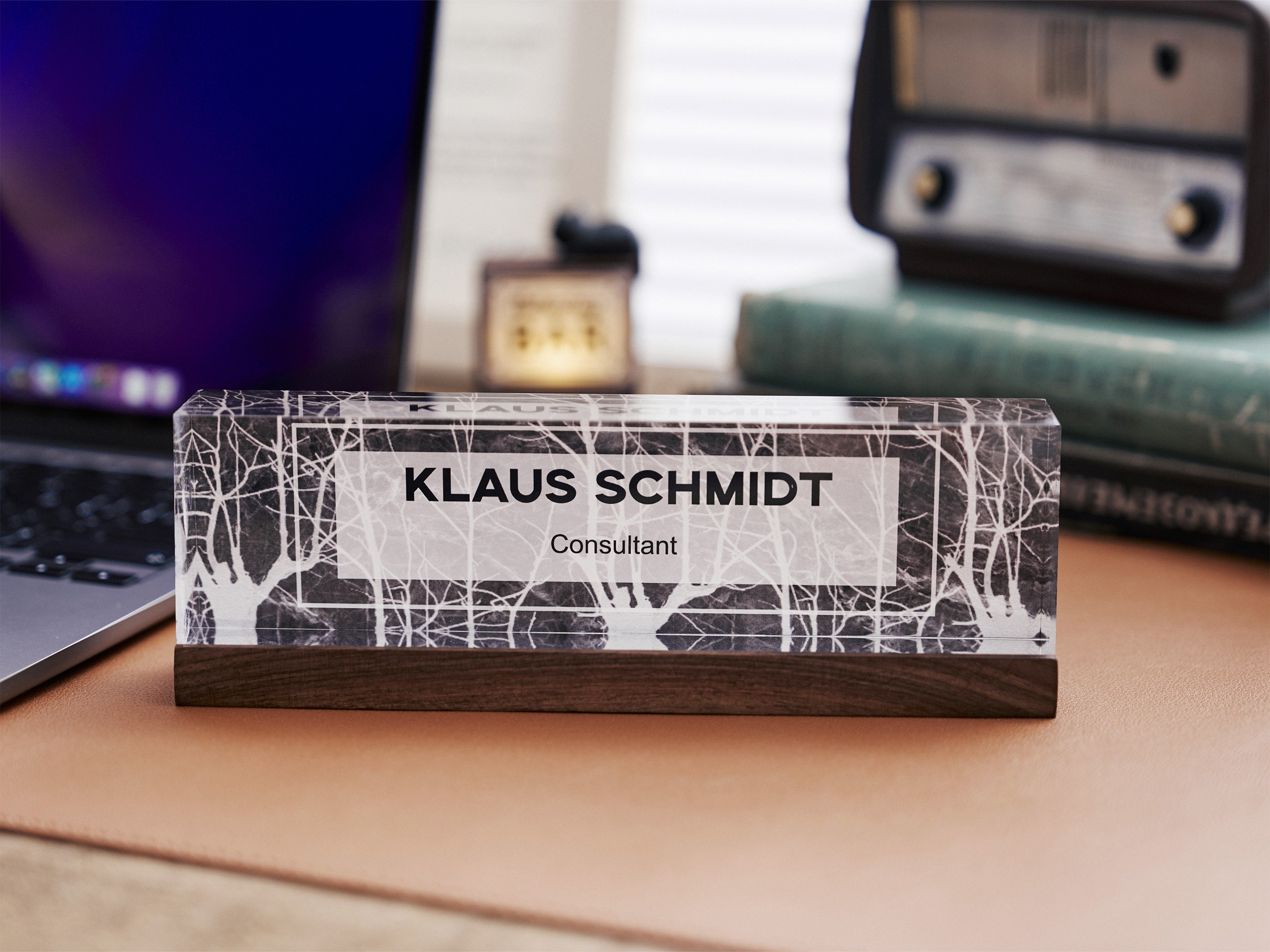 Personalized Name Plate With Wooden Base Name Plate Sign - Etsy