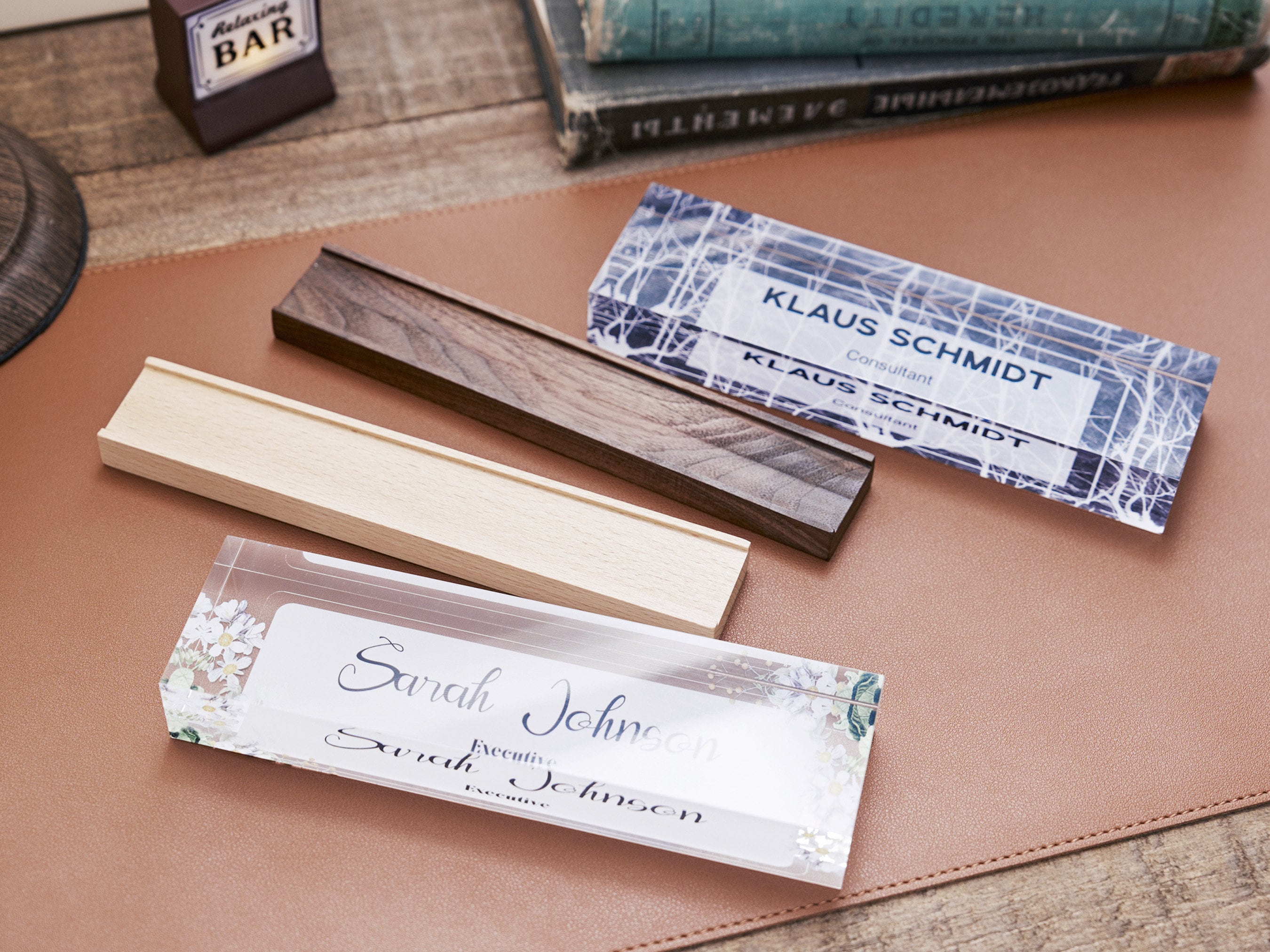 Personalized Name Plate With Wooden Base Name Plate Sign - Etsy