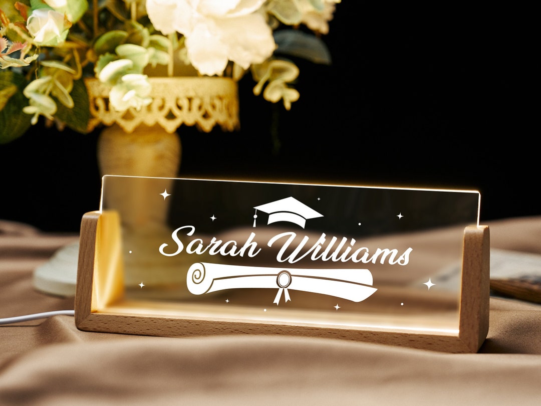 Personalized Desk Name Sign With Base, Graduation Gift, Graduation Desk ...