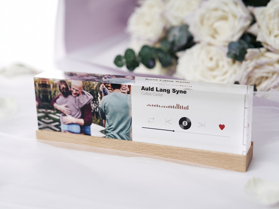 Personalized Acrylic Wedding Music Frame Block With Photo, Anniversary ...