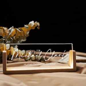 Customized Acrylic Light Sign With Wooden Base - Personalized Gift for ...