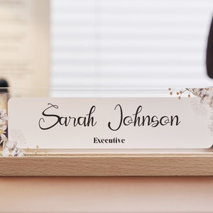 Personalized Name Plate With Wooden Base for Desk | Custom Office Decor ...