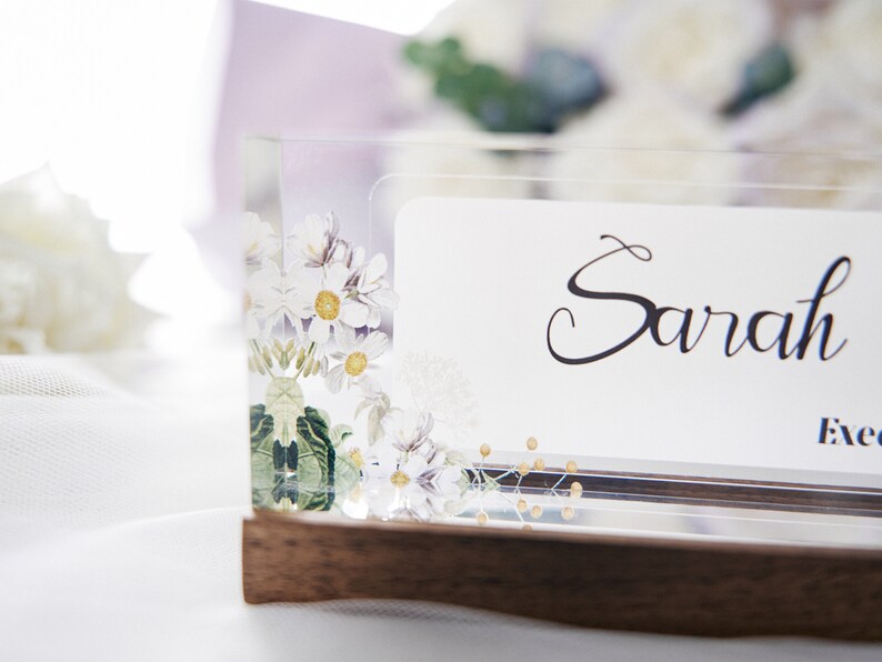 Personalized Acrylic Desk Name Plate With Wooden Base, New Job Gifts ...