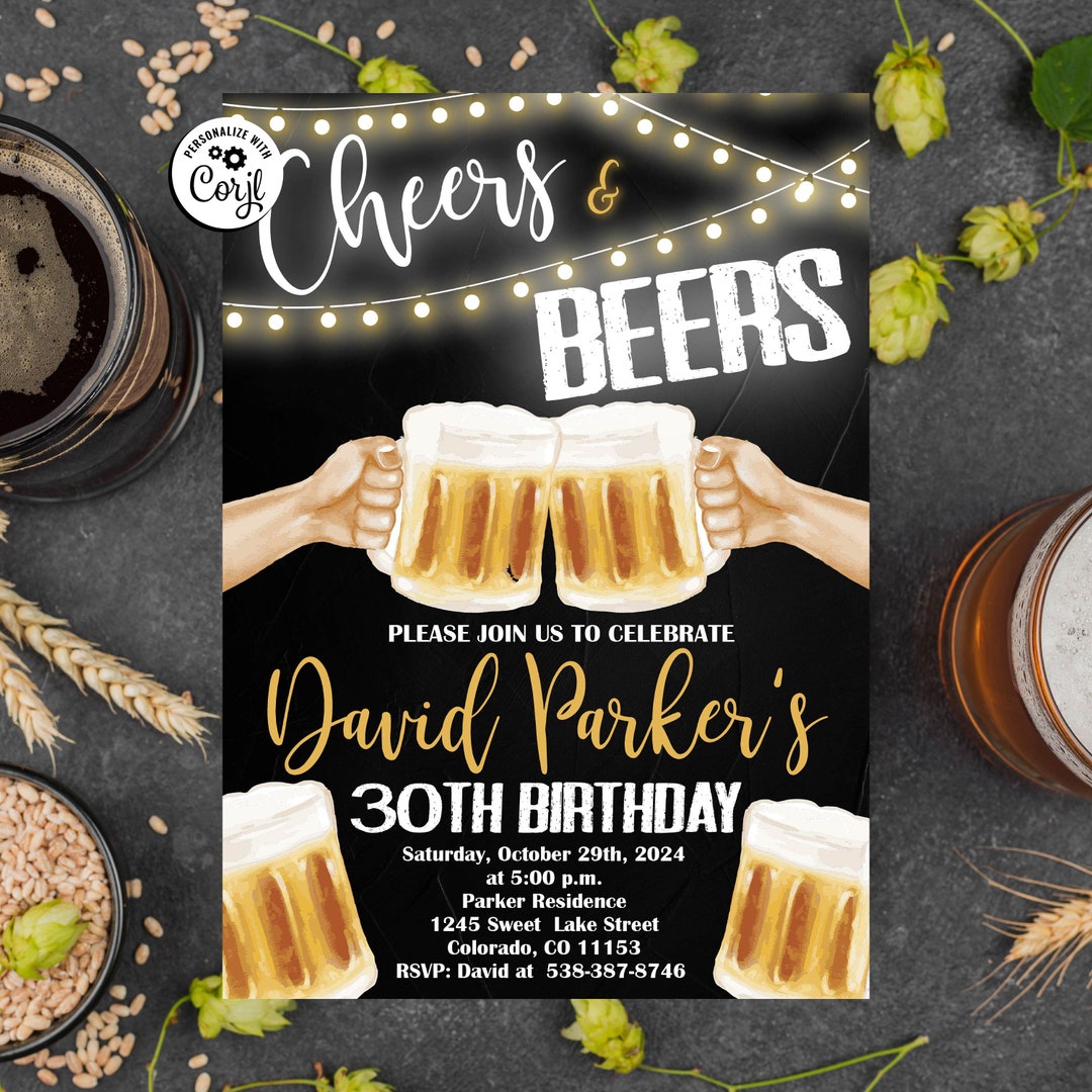Editable Beer Birthday Invitation Beer Surprise Birthday - Etsy