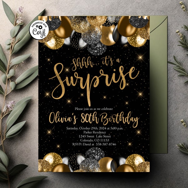 Black Gold Birthday Etsy