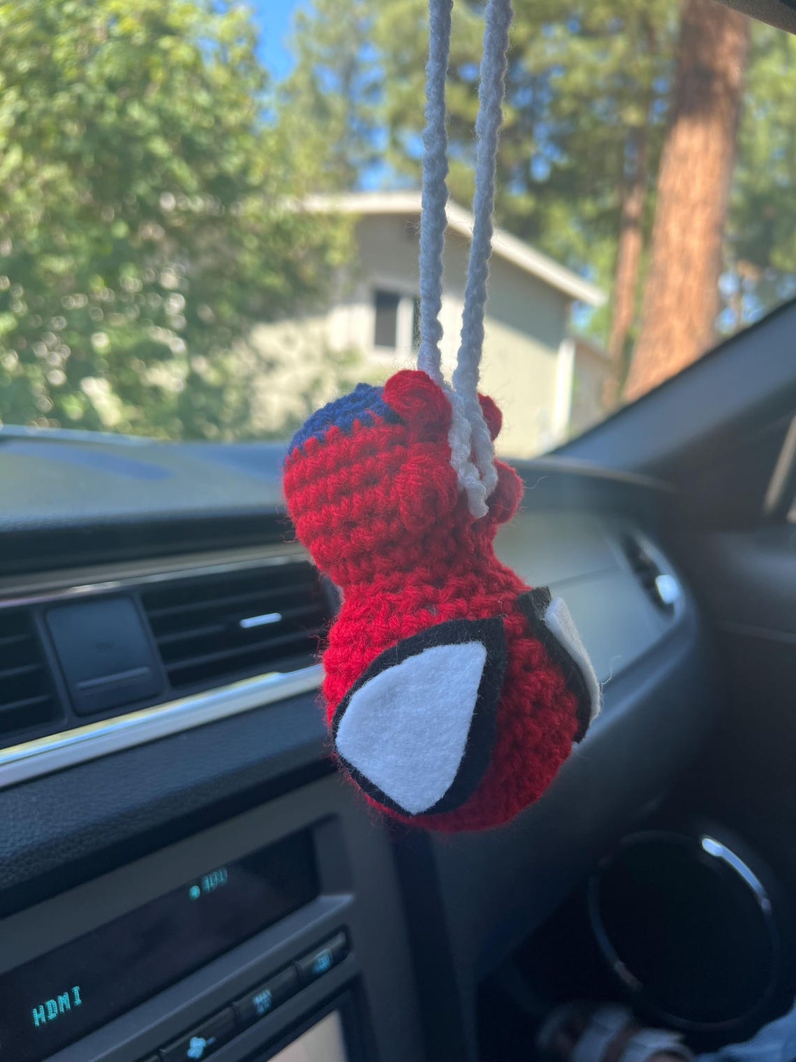 Crochet Spider- Man Car Hanger - Etsy