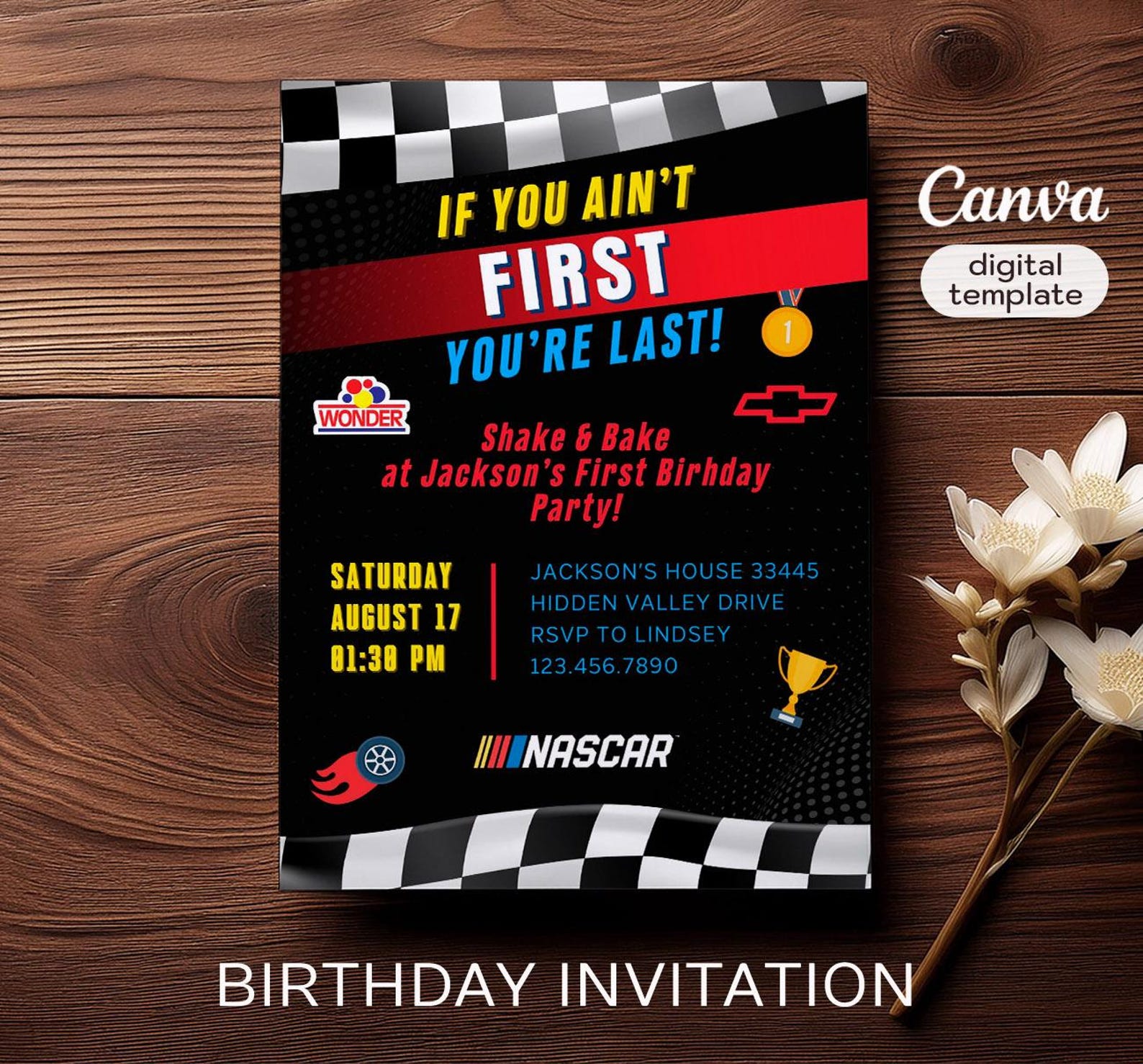 Nascar Party, Shake N Bake Birthday, Ricky Bobby, Boy Racing Invitation ...