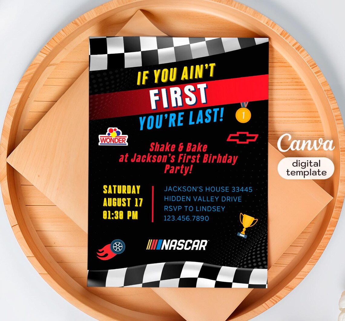 Nascar Party, Shake N Bake Birthday, Ricky Bobby, Boy Racing Invitation ...