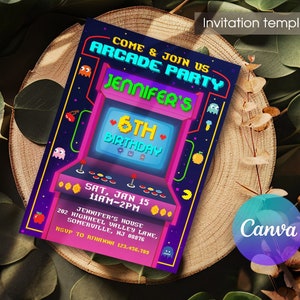 Editable Invite Template, Video Game Party, Gamer Invitation, Girl ...