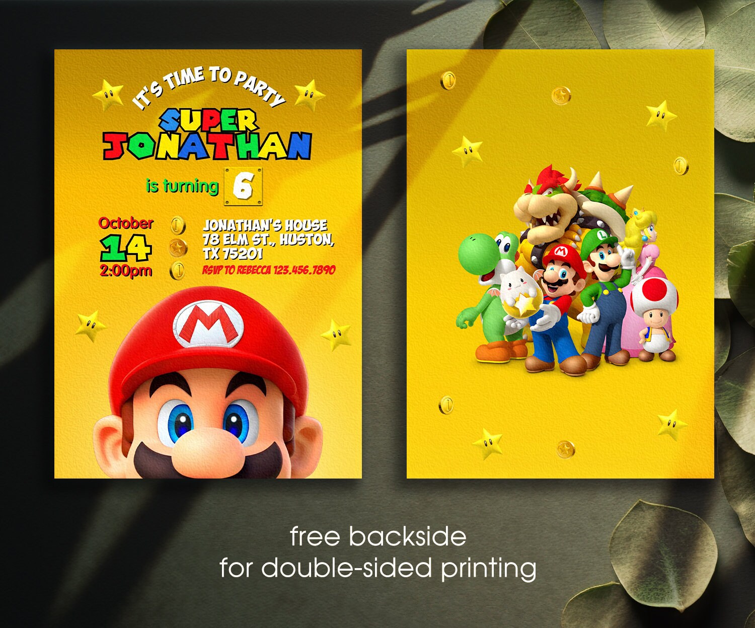 Mario Invitation Printable Birthday Invite Editable - Etsy