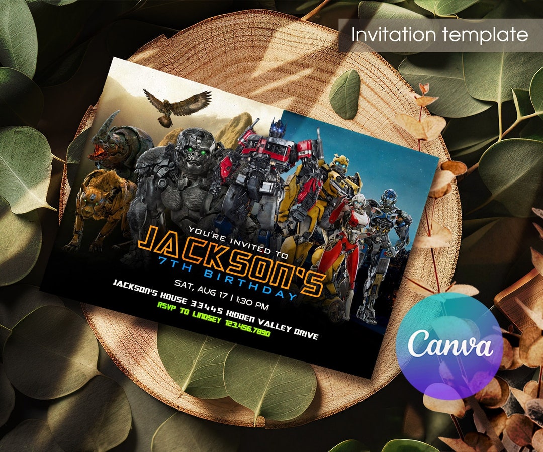 Autobots Party, Editable Bumblebee Invitation, Printable Invite ...