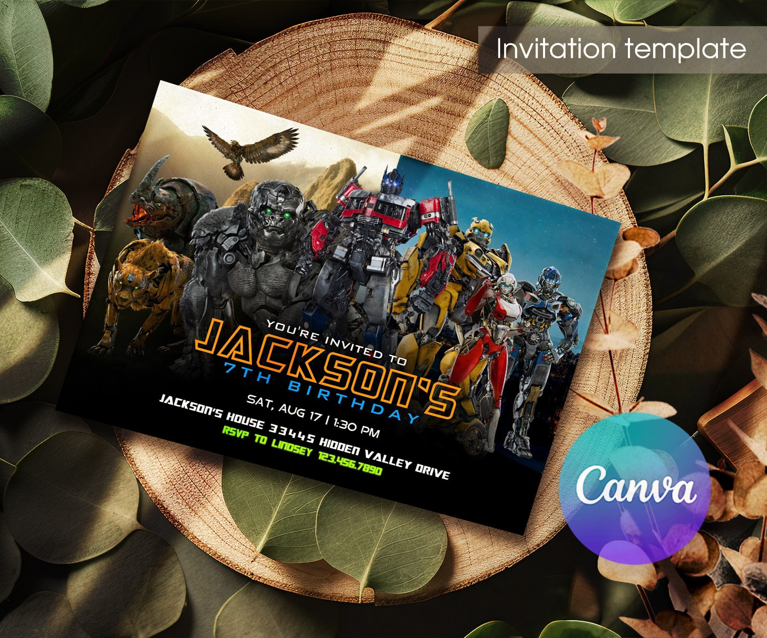 Autobots Party, Editable Bumblebee Invitation, Printable Invite ...