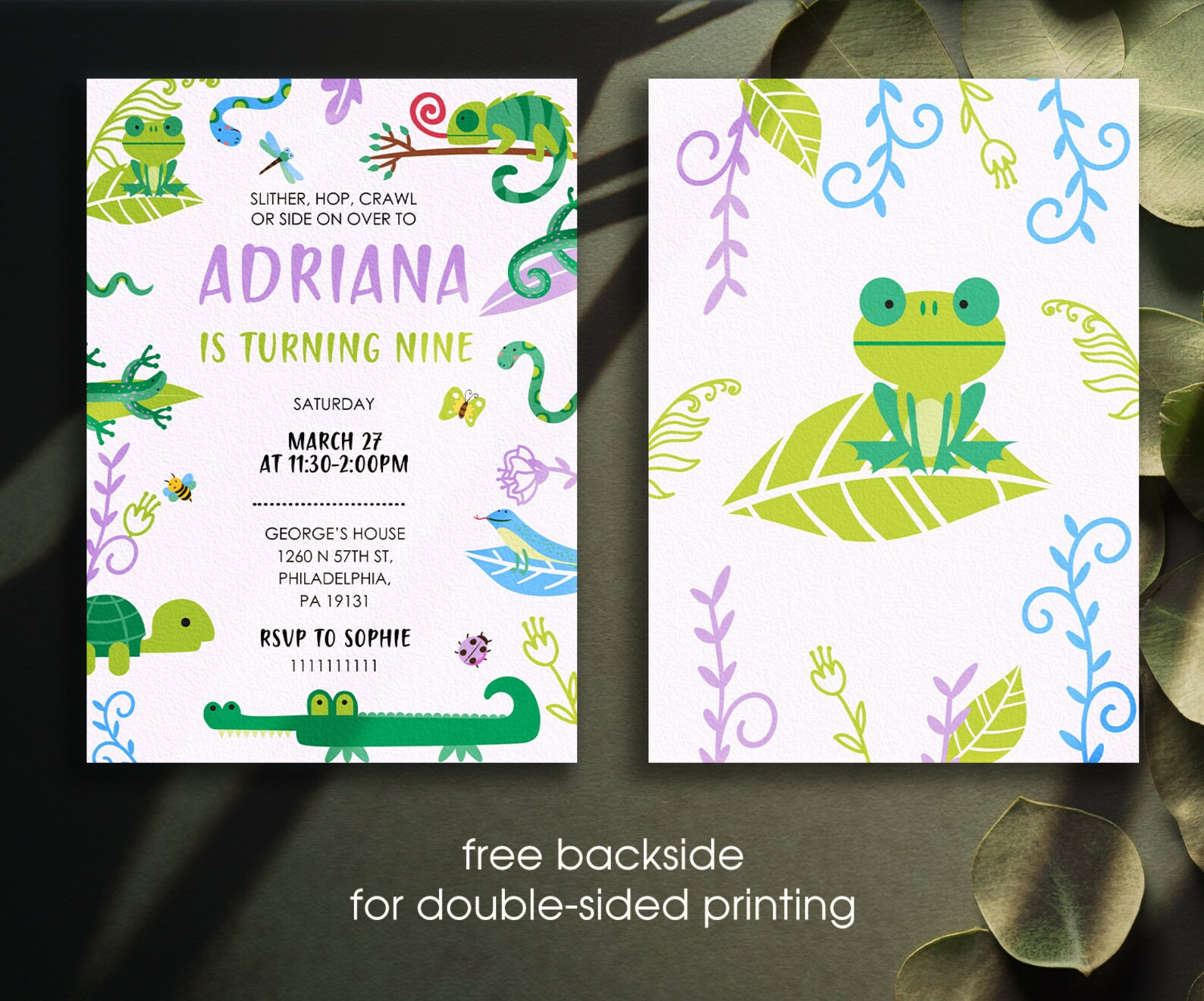 Printable Birthday Invitation Reptile Invitation Editable Reptile ...