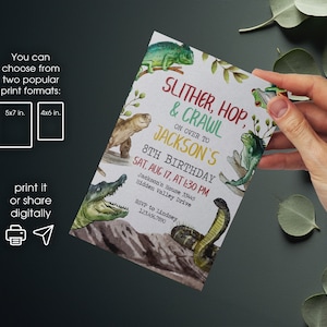 Editable Reptile Invitation, Printable Reptile Invitation, Birthday ...