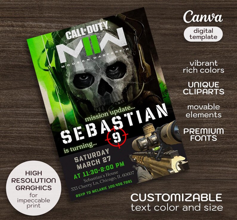 Printable Editable Invite, Gamer Birthday Invitation, Video Game Party ...