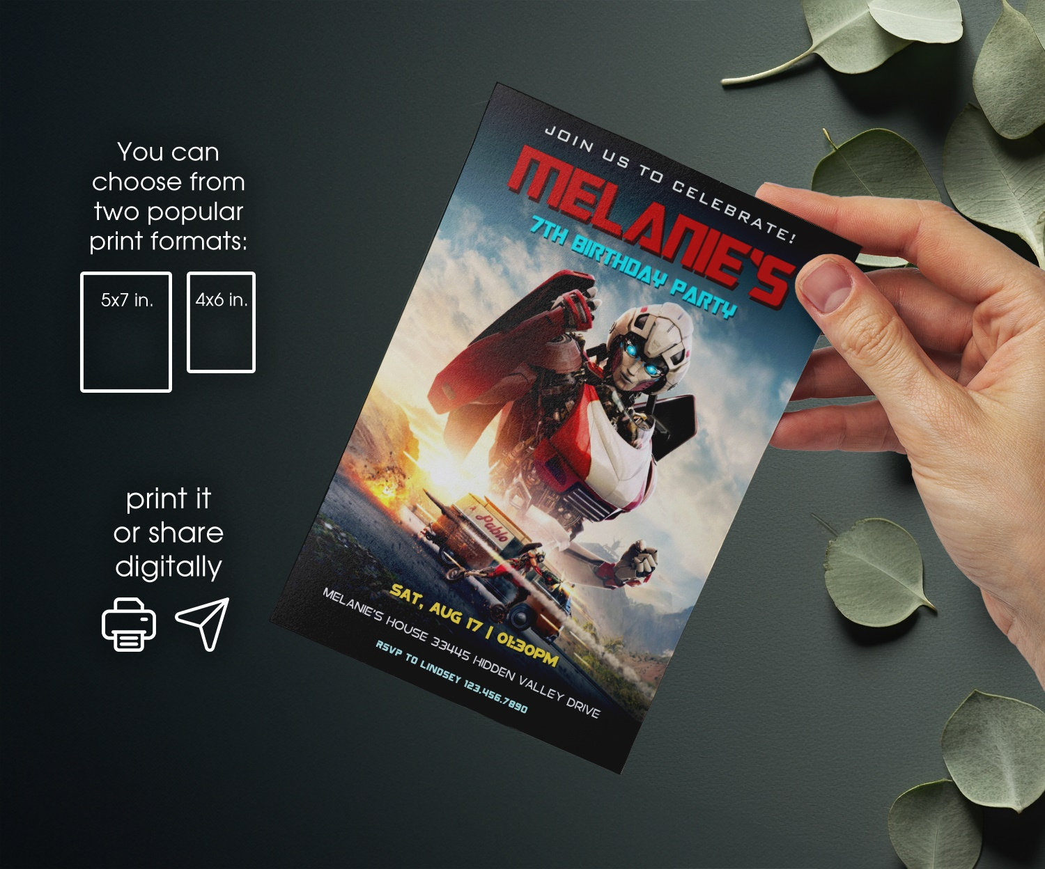 Printable Invite, Transformers Rise of the Beasts Birthday Invitation ...