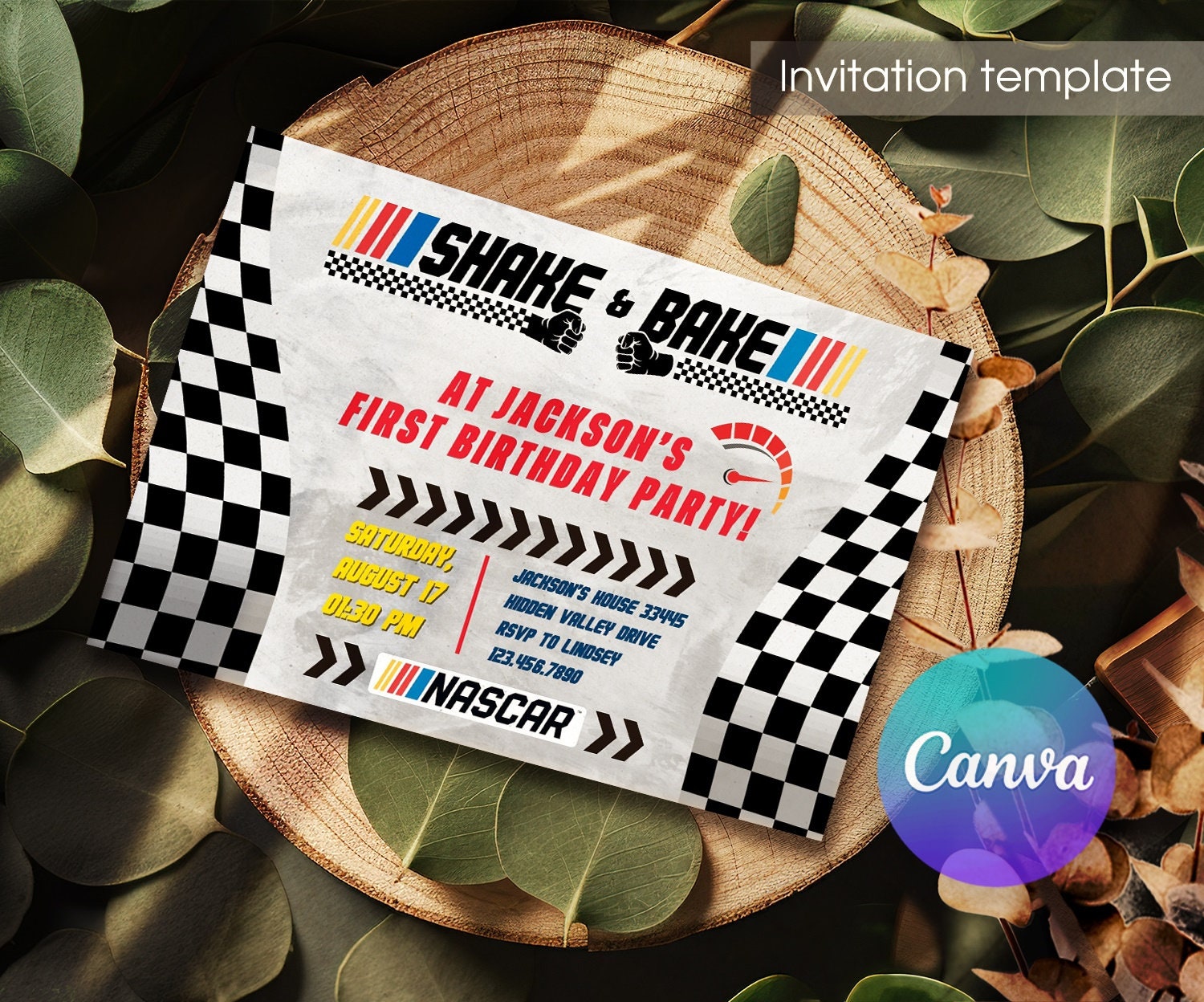 Nascar Party, Shake N Bake Birthday, Ricky Bobby, Boy Racing Invitation ...