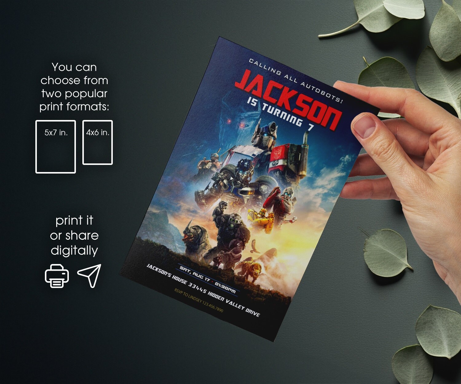 Autobots Party, Editable Bumblebee Invitation, Printable Invite ...