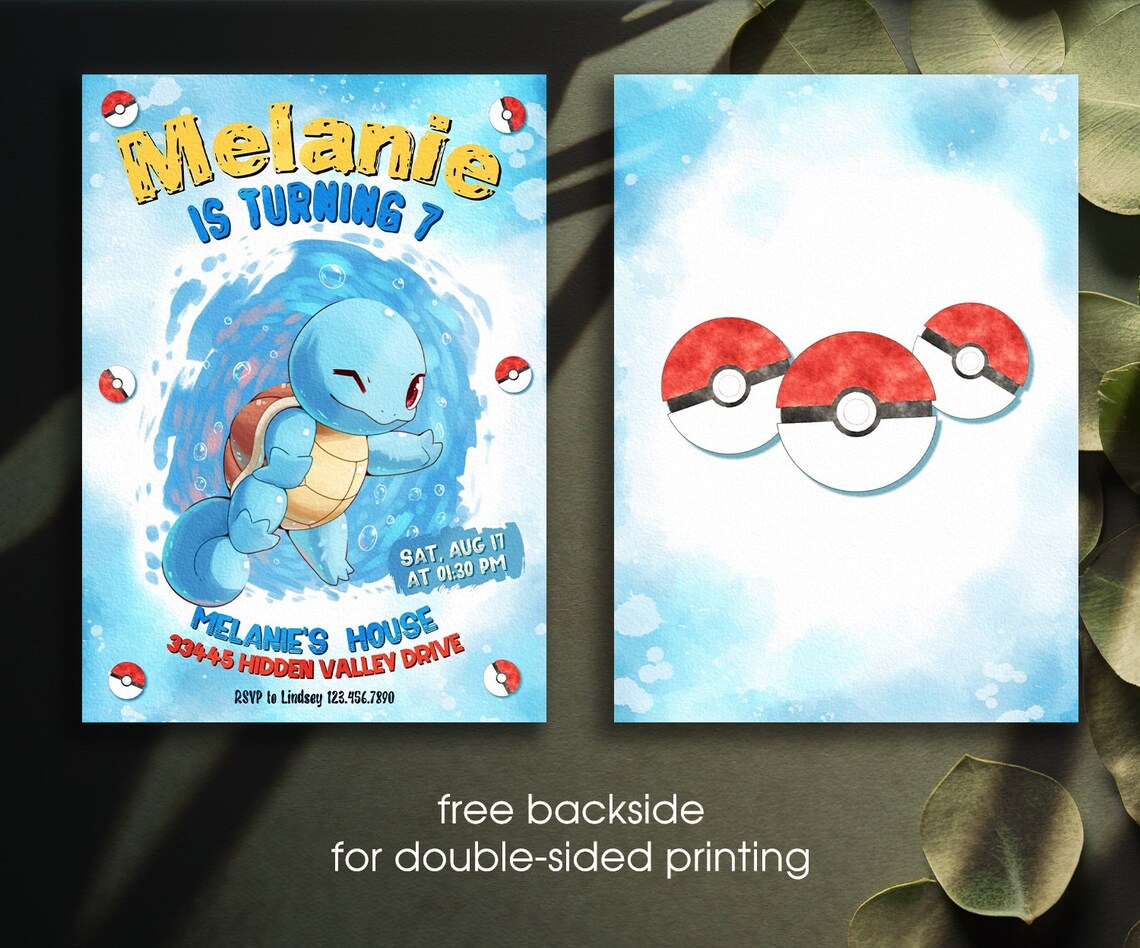 Pokemon Birthday Vmax Invite Template, Printable Birthday Invitation ...