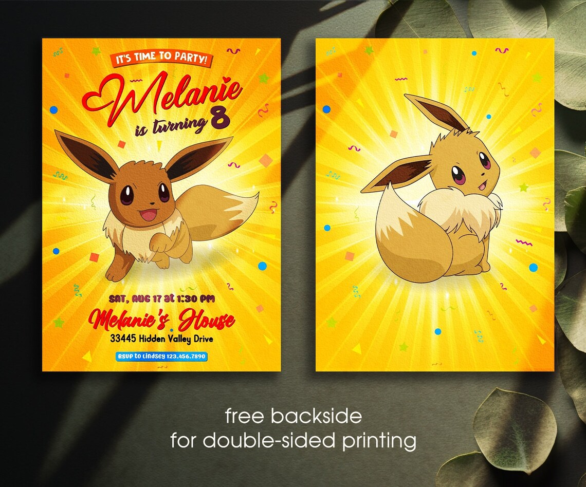 Editable Invitation, Pokemon Birthday Invite Template, Printable ...
