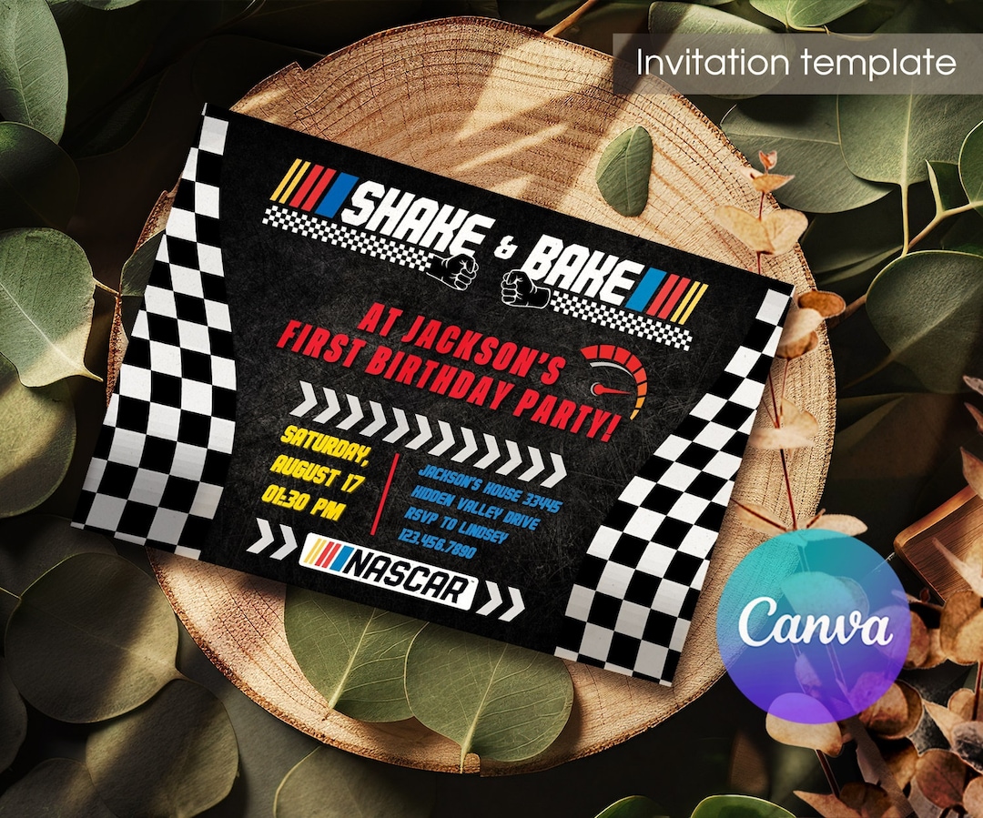 Nascar Party, Boy Racing Invitation, Printable Cars Birthday Invitation ...