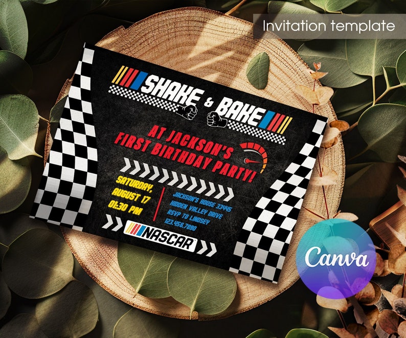Nascar Party, Boy Racing Invitation, Printable Cars Birthday Invitation ...