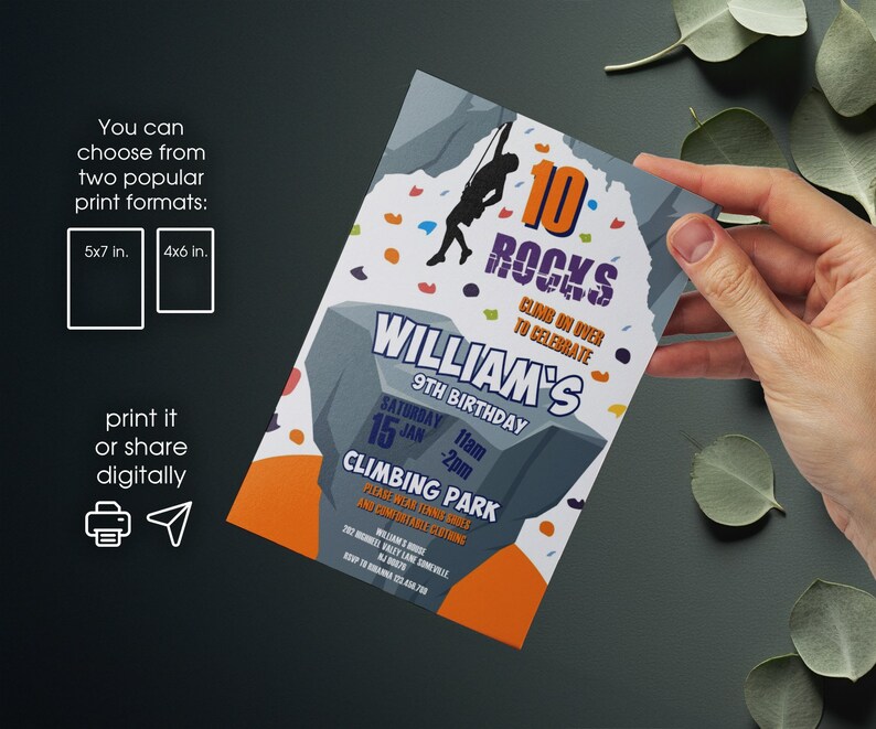 Climber Editable Birthday Invite Printable Rock Climbing - Etsy