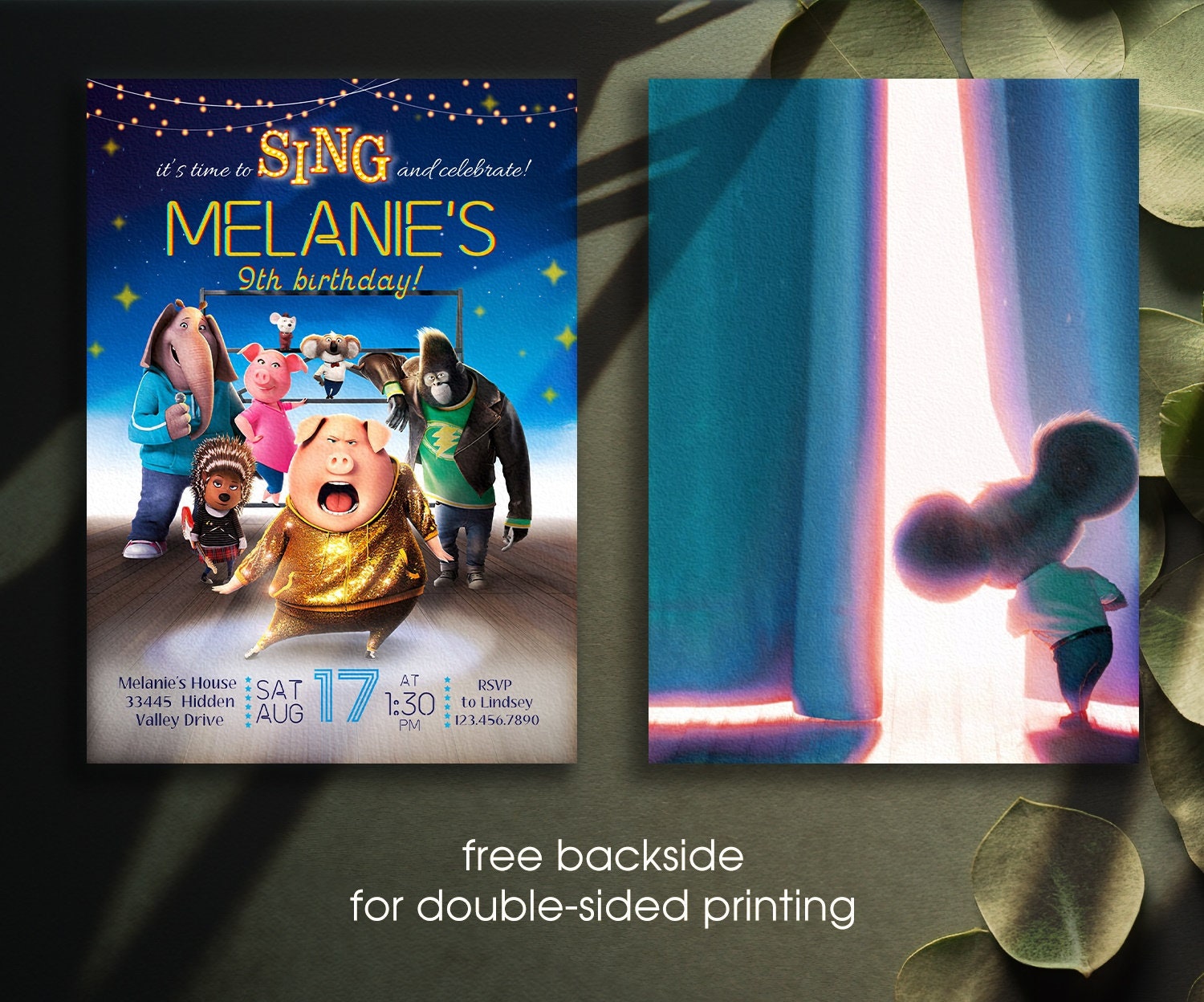 Editable Singer Invitation Printable Sing 2 Birthday - Etsy