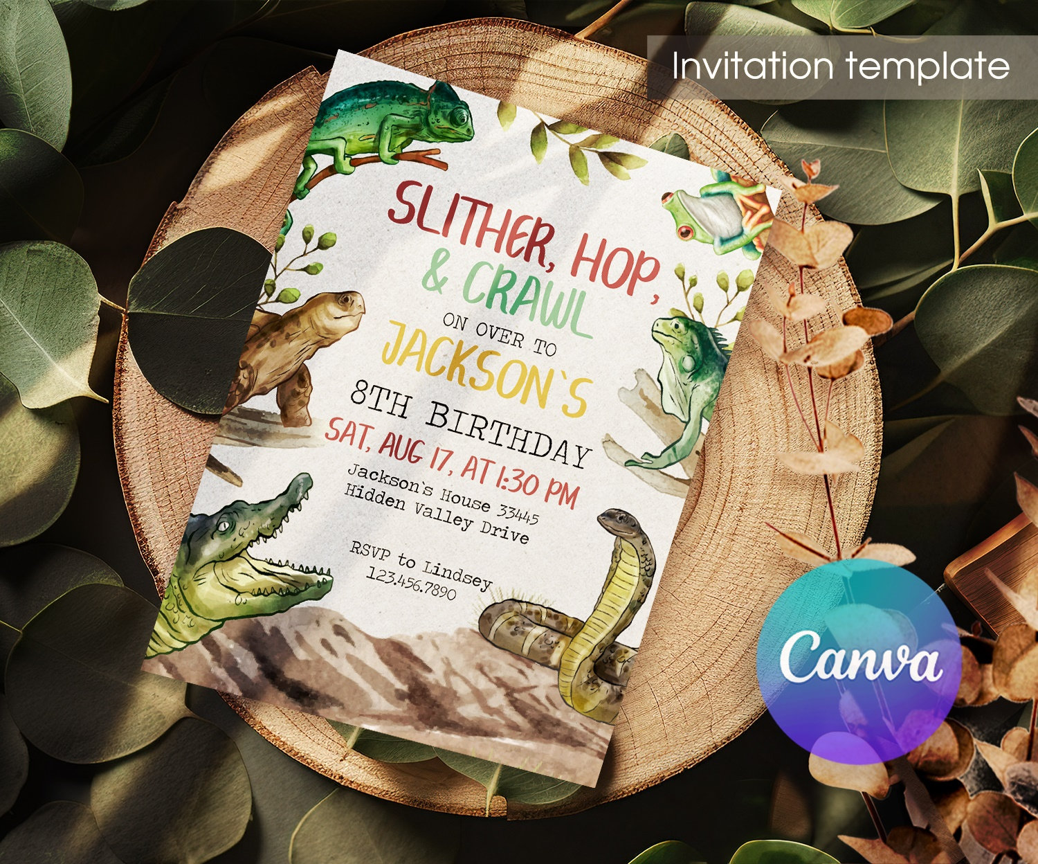 Editable Reptile Invitation Printable Reptile Invitation - Etsy Australia